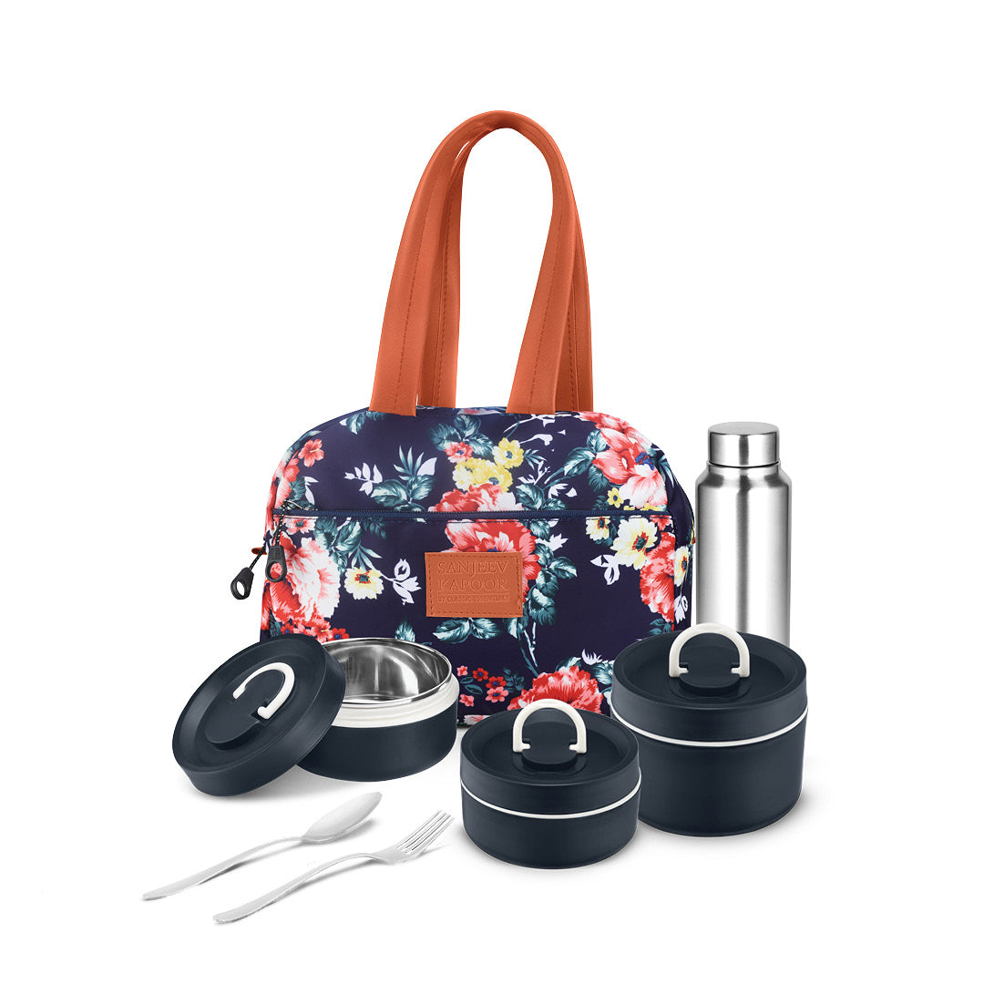 Vogue Premium 3-Piece Insulated & Microwave Safe Lunch Box with Dual-C ...