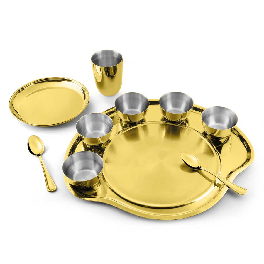 Stainless Gold Thali Set – Classic Essential India