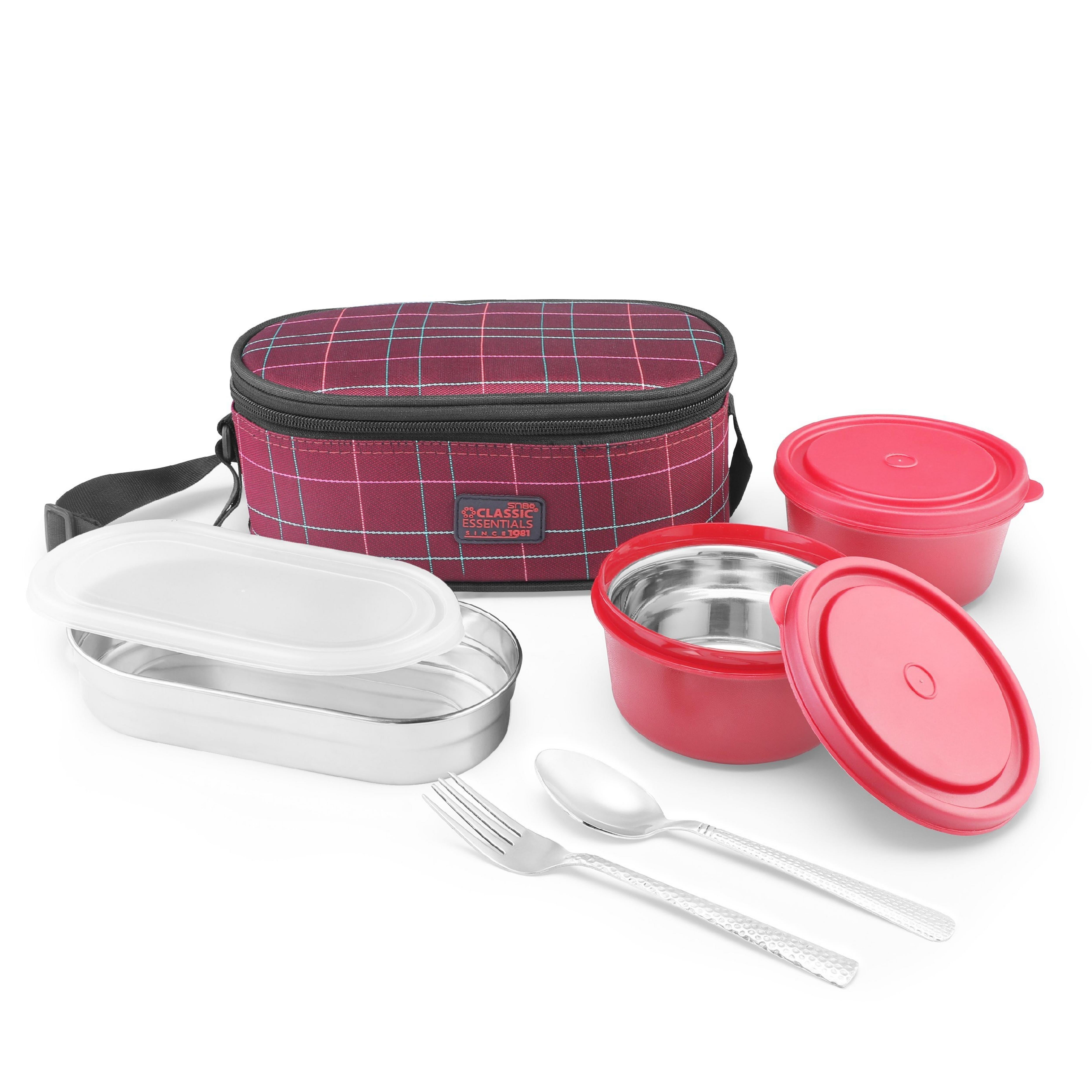 Classic Essentials Stainless Steel Microwave safe, Lunch Box Set with ...